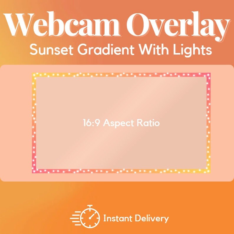 Twitch Webcam Overlay | Simple Cute Sunset Webcam Border Overlay ...