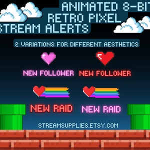 ANIMATED Twitch Alerts 8bit Stream Alerts Retro Twitch Alerts Y2k ...