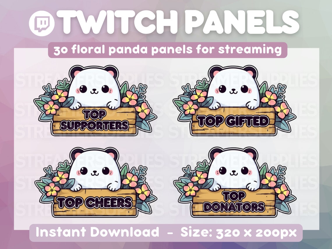 About Me Panel Twitch | Twitch Panels Panda, Flower Twitch Panels Cute ...