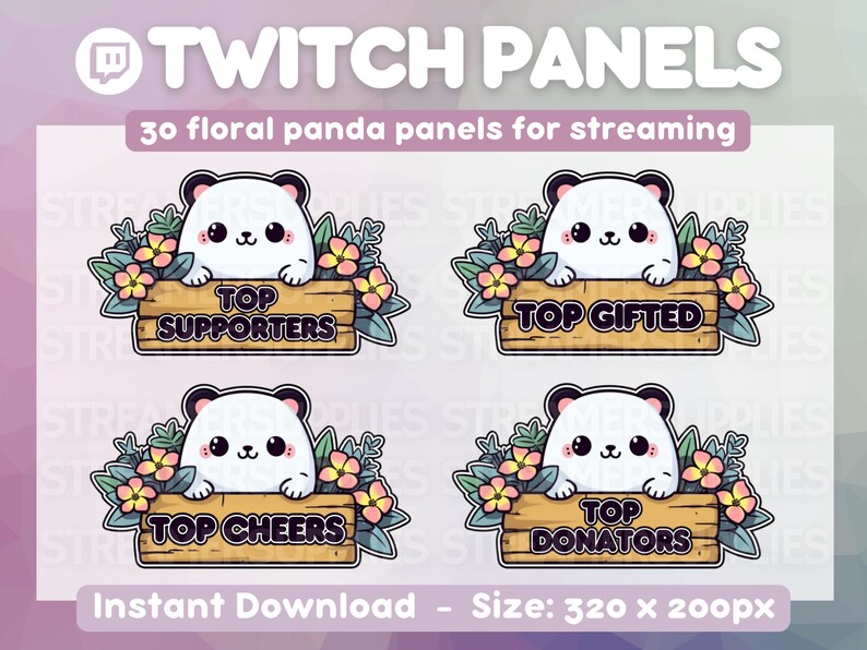 About Me Panel Twitch | Twitch Panels Panda, Flower Twitch Panels Cute ...