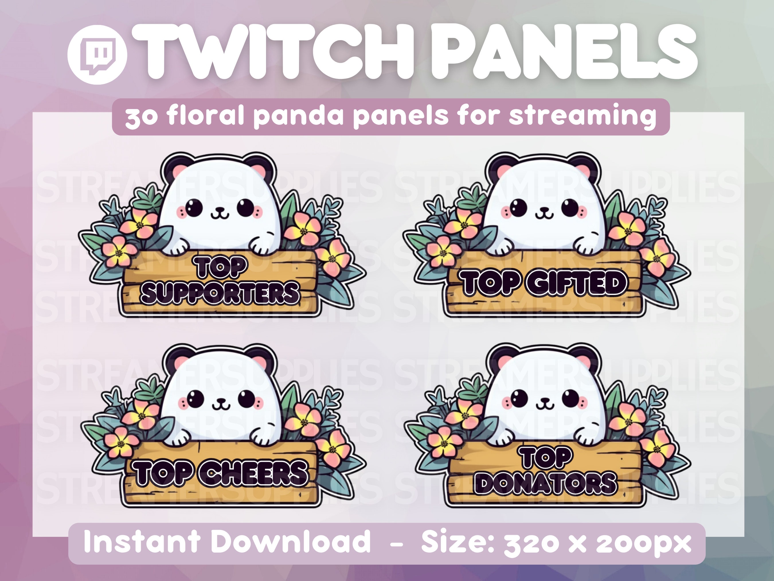 About Me Panel Twitch | Twitch Panels Panda, Flower Twitch Panels Cute ...