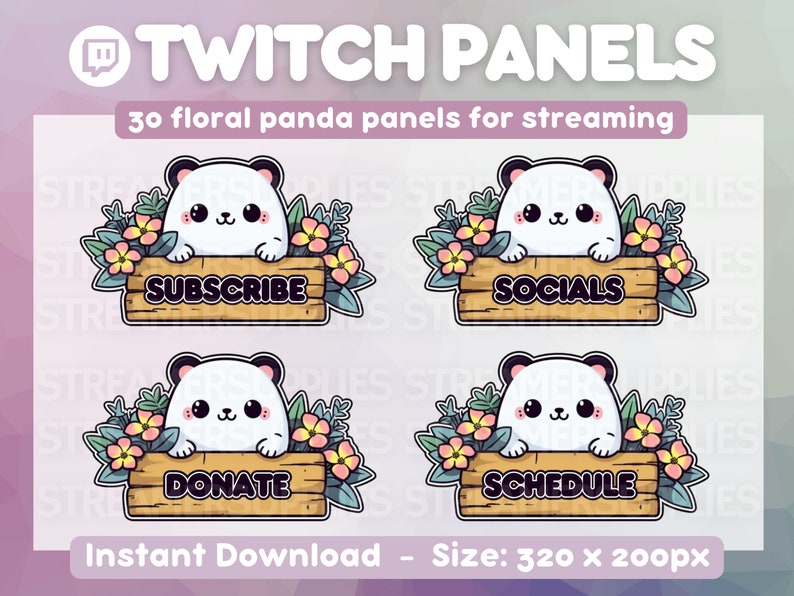 About Me Panel Twitch | Twitch Panels Panda, Flower Twitch Panels Cute ...