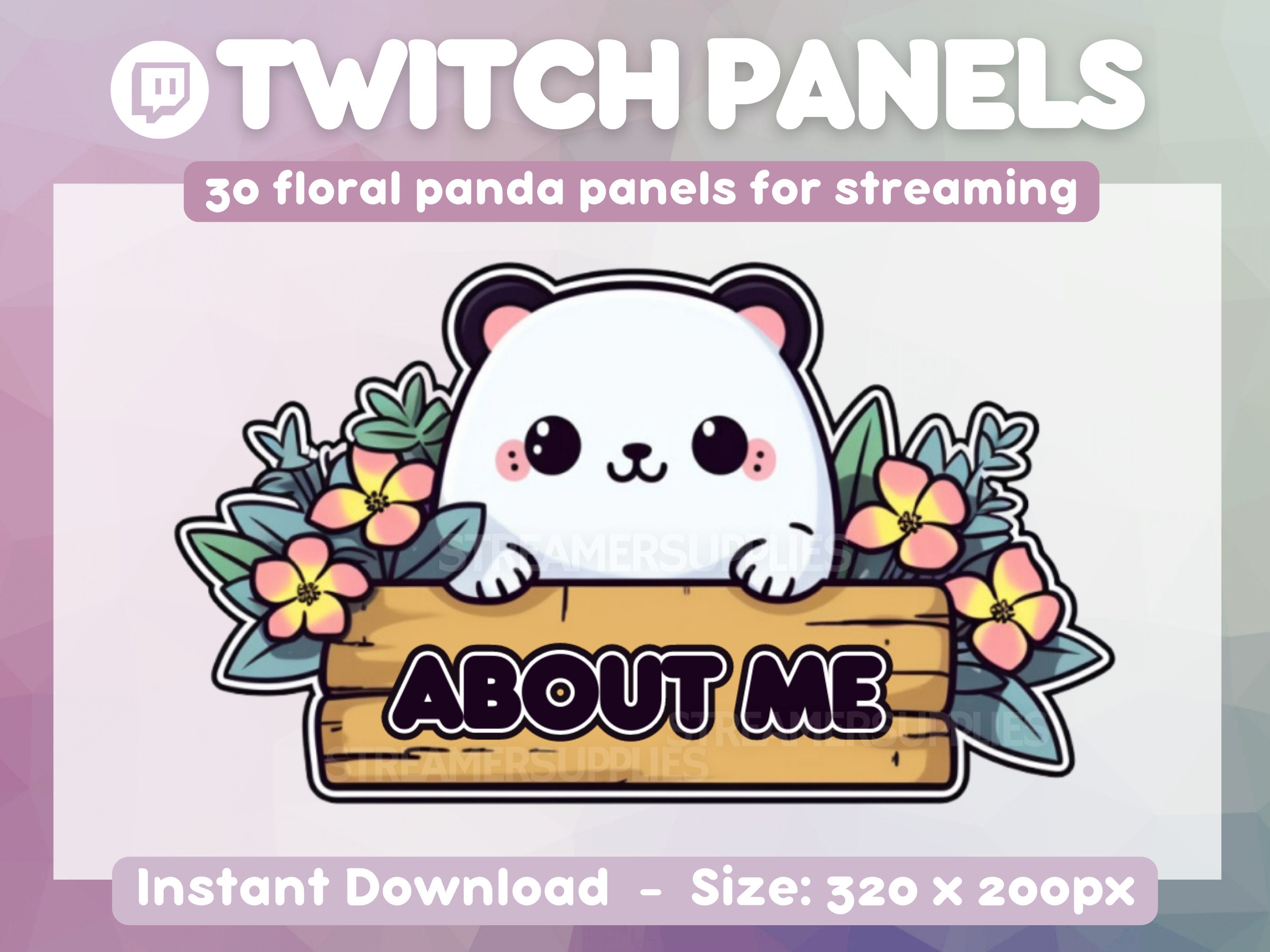 About Me Panel Twitch | Twitch Panels Panda, Flower Twitch Panels Cute ...