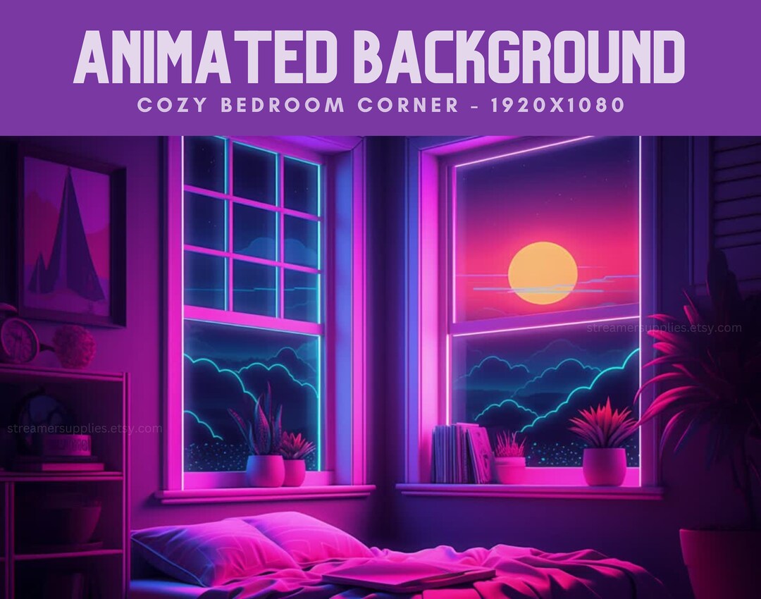 Animated Background Vtuber Lofi Bedroom Cozy Stream Overlay Vtuber ...
