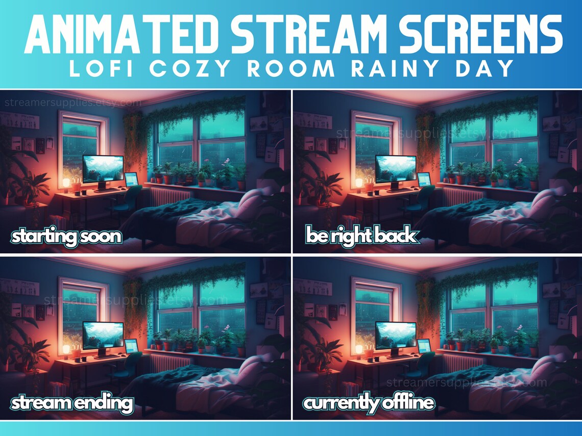 Lofi Twitch Overlay ANIMATED Lofi Stream Overlay Lofi Cozy - Etsy Canada