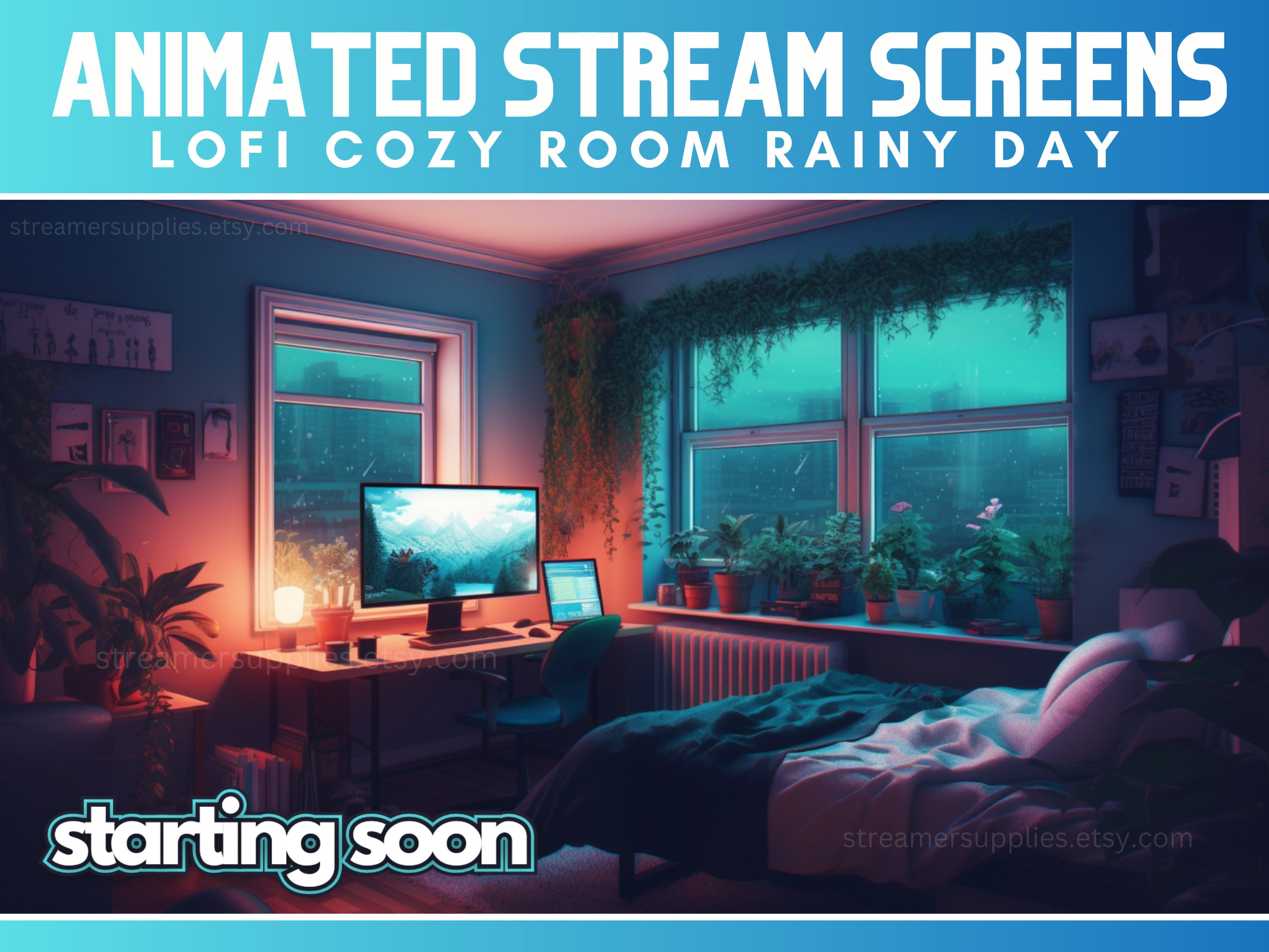 Lofi Twitch Overlay ANIMATED Lofi Stream Overlay Lofi Cozy - Etsy