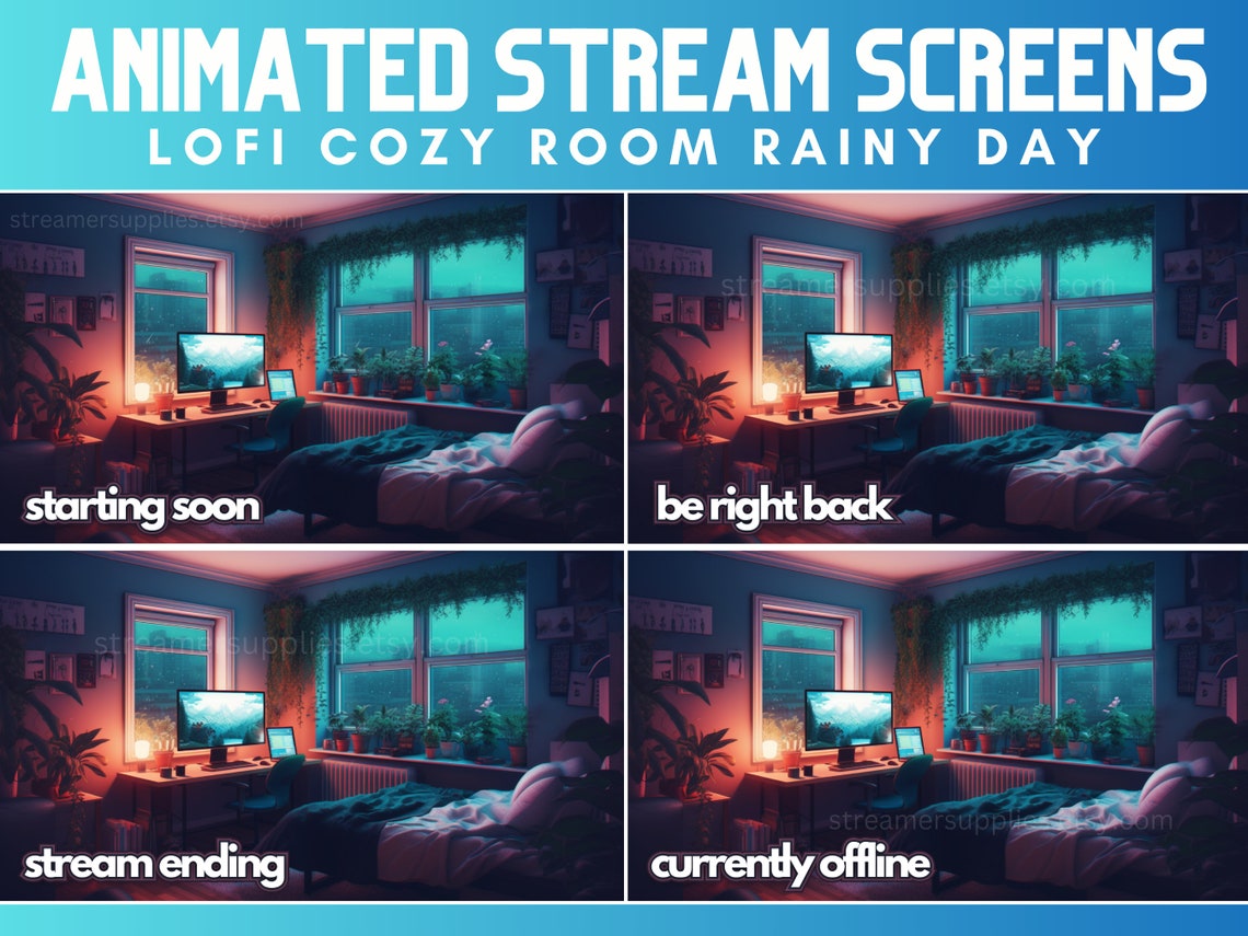 Lofi Twitch Overlay ANIMATED Lofi Stream Overlay Lofi Cozy - Etsy Canada