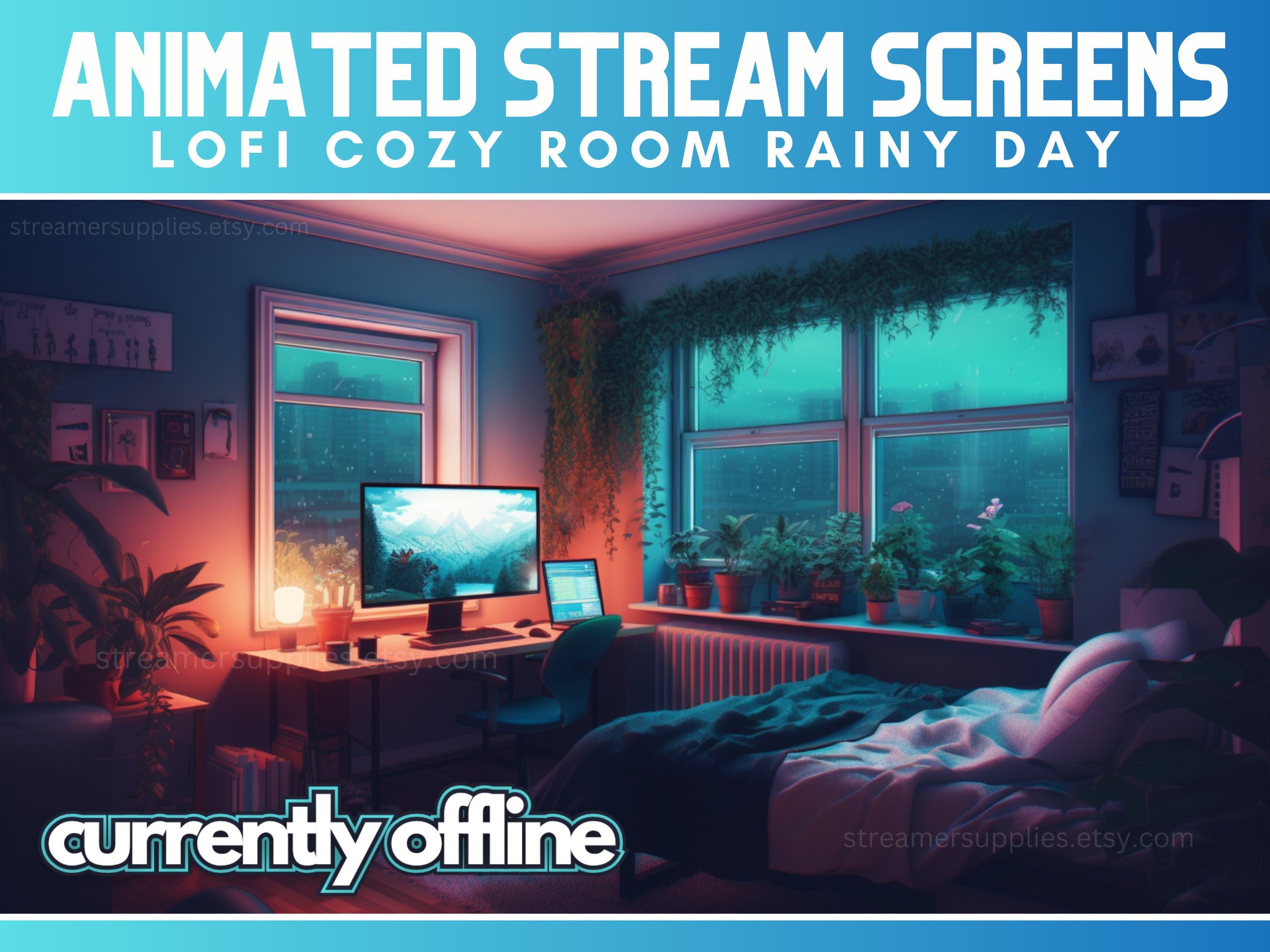 Lofi Twitch Overlay ANIMATED Lofi Stream Overlay Lofi Cozy - Etsy