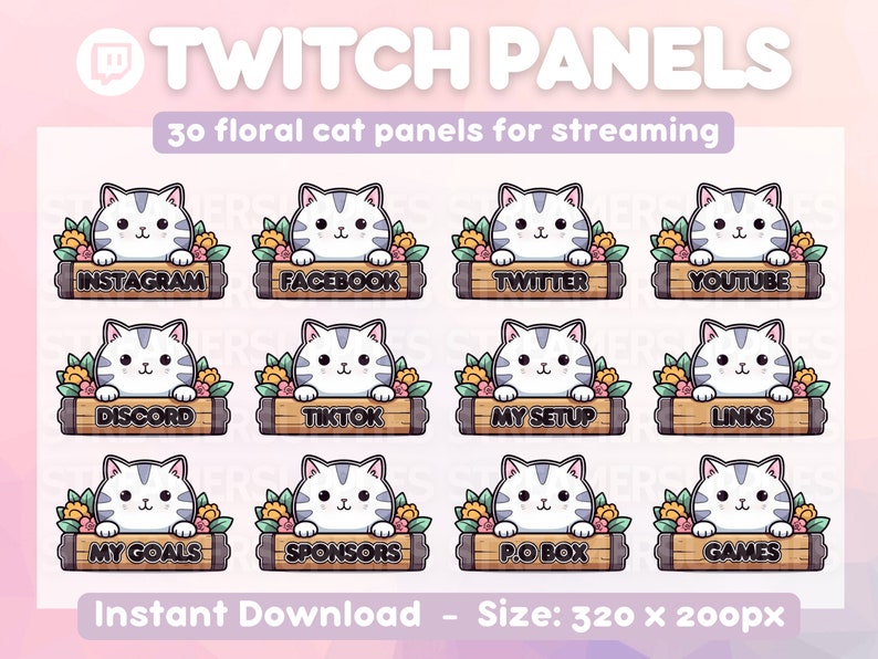About Me Panel Twitch | Twitch Panels Cat, Flower Twitch Panels, Cozy ...