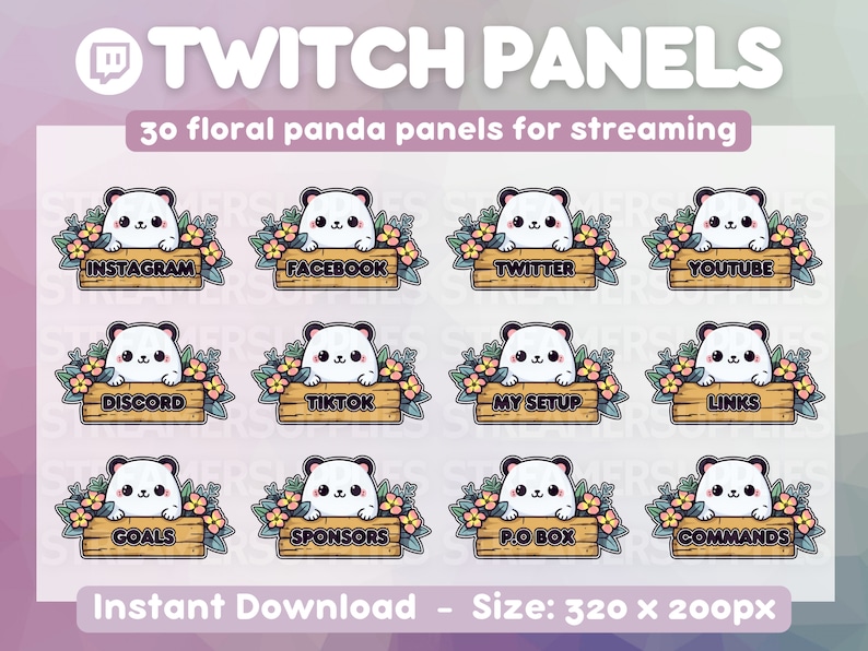 About Me Panel Twitch | Twitch Panels Panda, Flower Twitch Panels Cute ...