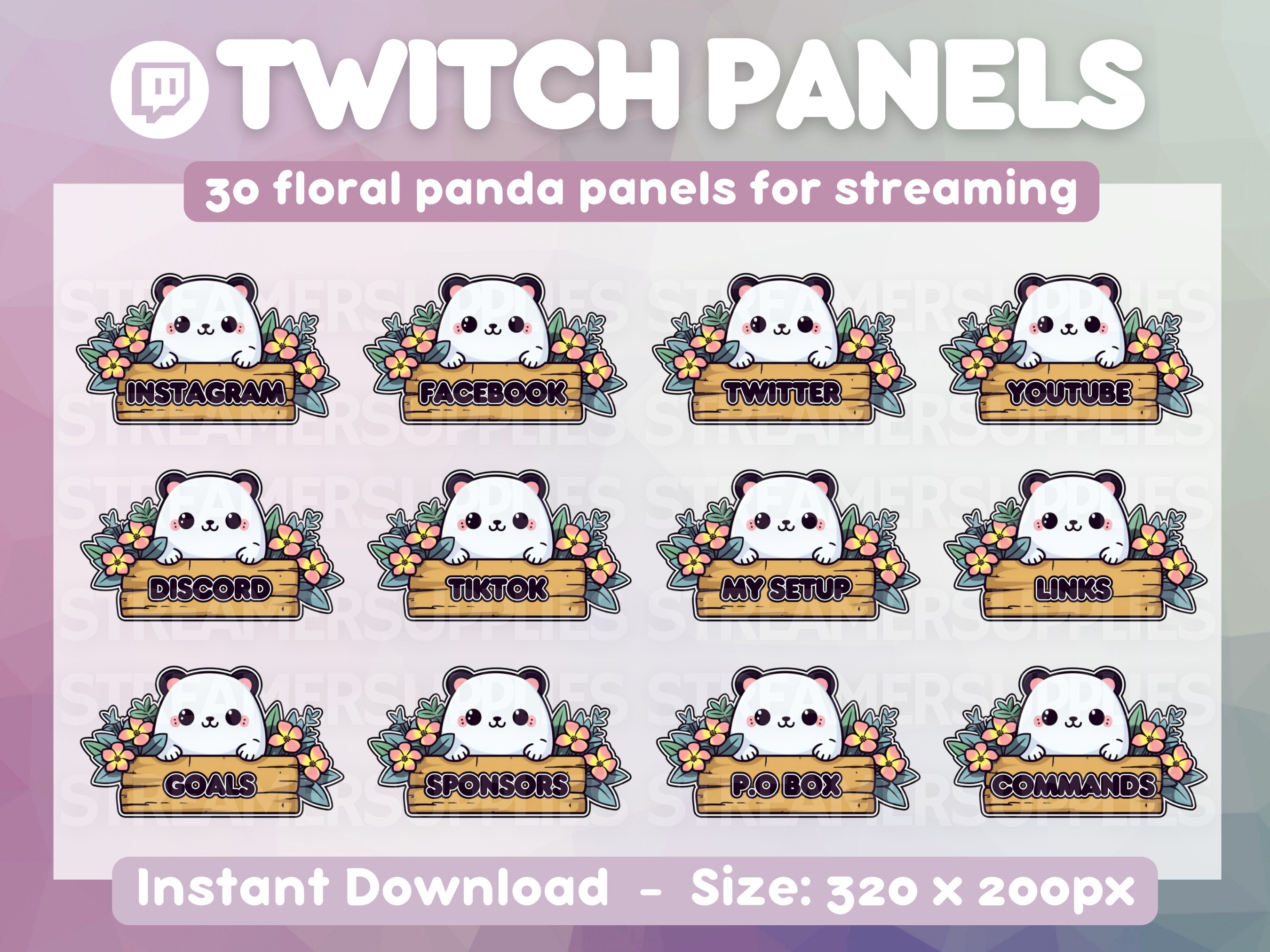 About Me Panel Twitch | Twitch Panels Panda, Flower Twitch Panels Cute ...