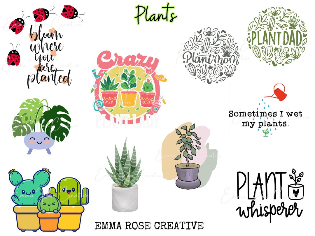 Plants: Die Cut Stickers & Magnets - Plant, Grow, Catus, Succulent ...