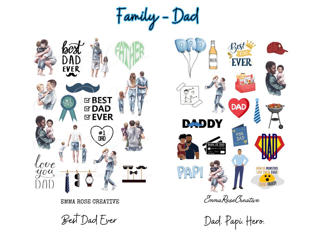 Father Sheet Stickers - Dad, Daddy, Parent, Role Model, Best Friend ...