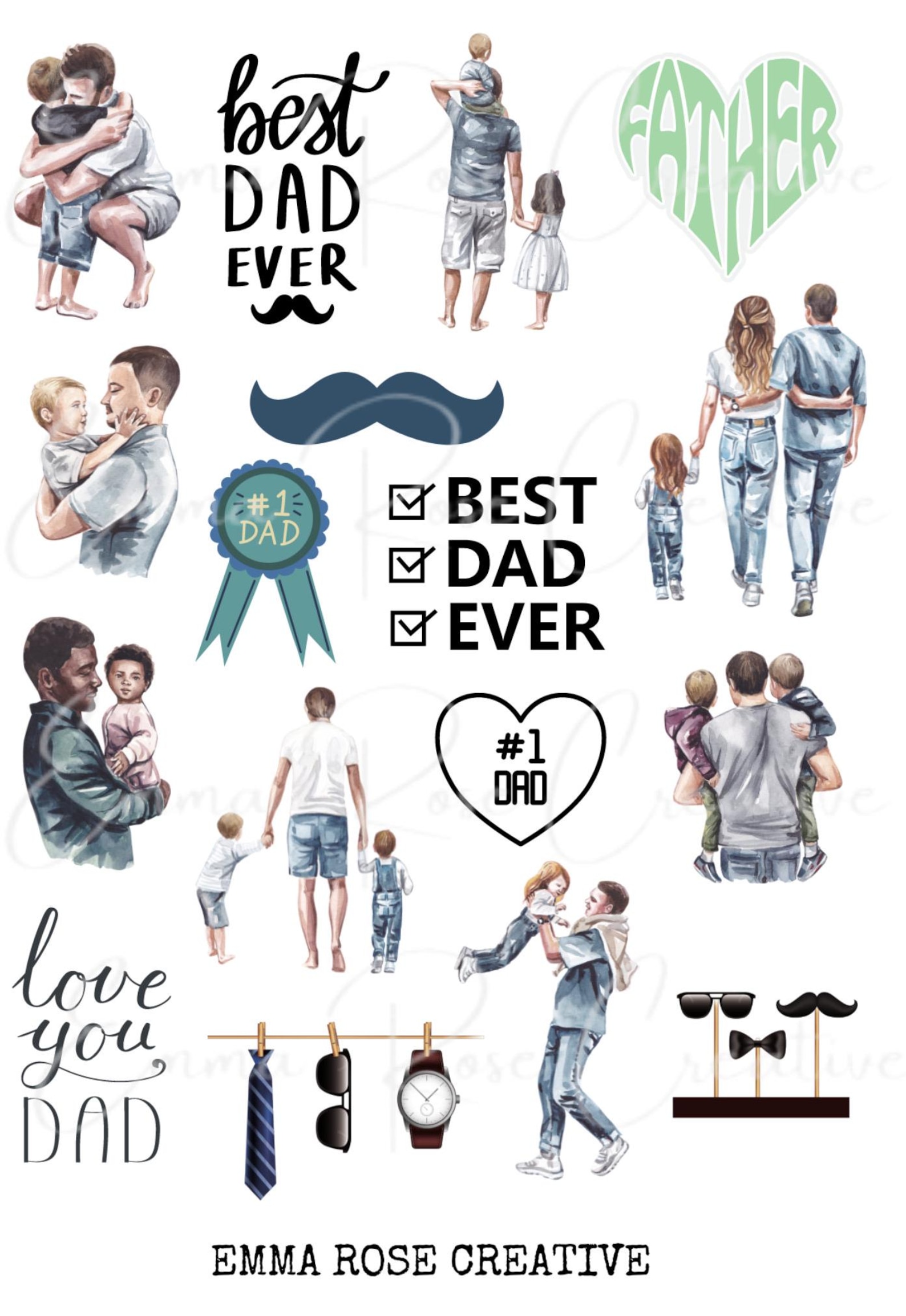 Father Sheet Stickers - Dad, Daddy, Parent, Role Model, Best Friend ...