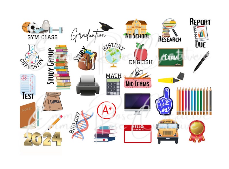 Back to School Sheet Stickers - Teacher, Student, Education, Learn ...