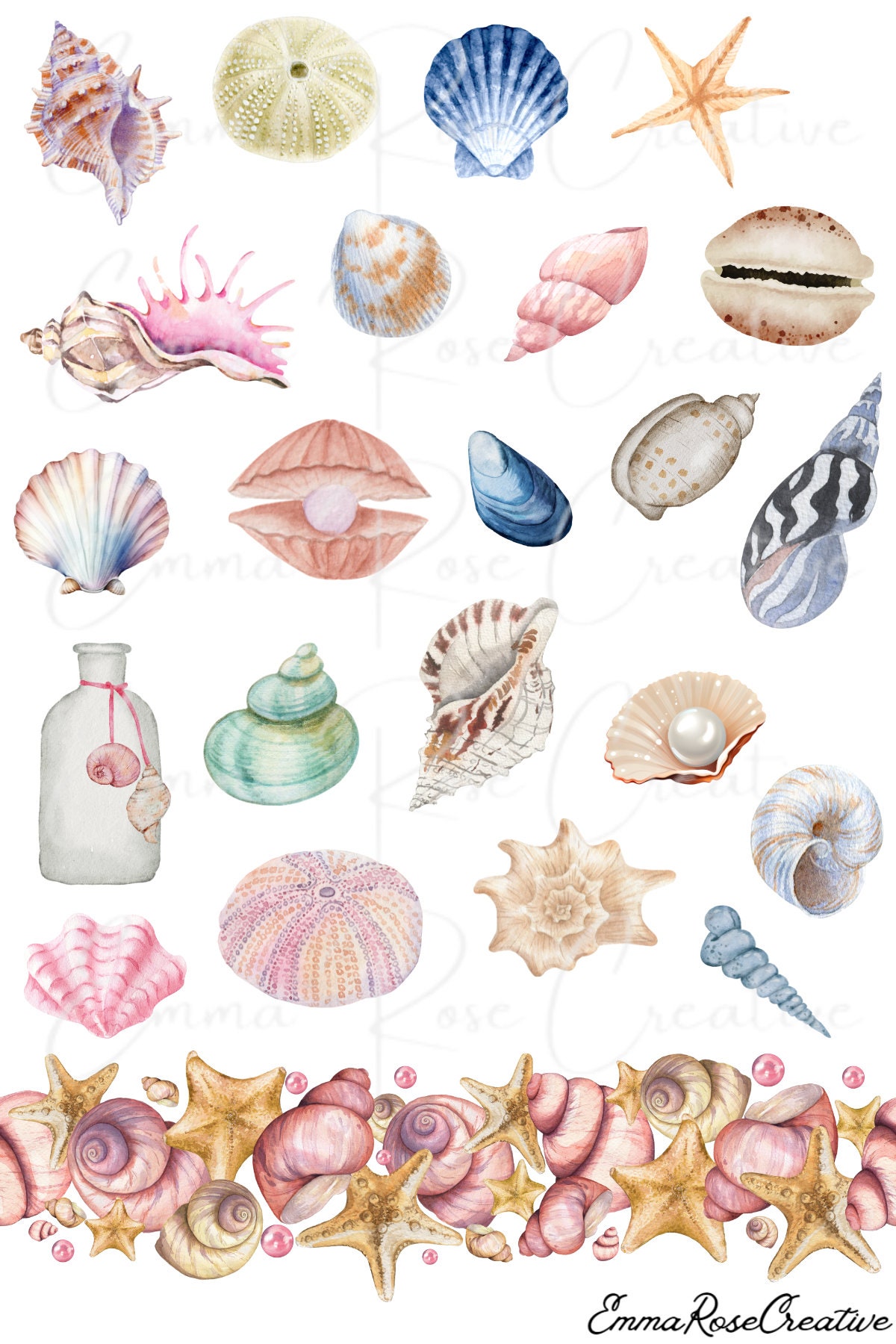 Summer Sheet Stickers - Seashells, Beach, Sunny, Relax, Shells ...