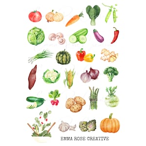 Fruits & Vegetables Sheet Stickers - Food, Produce, Apples, Oranges ...