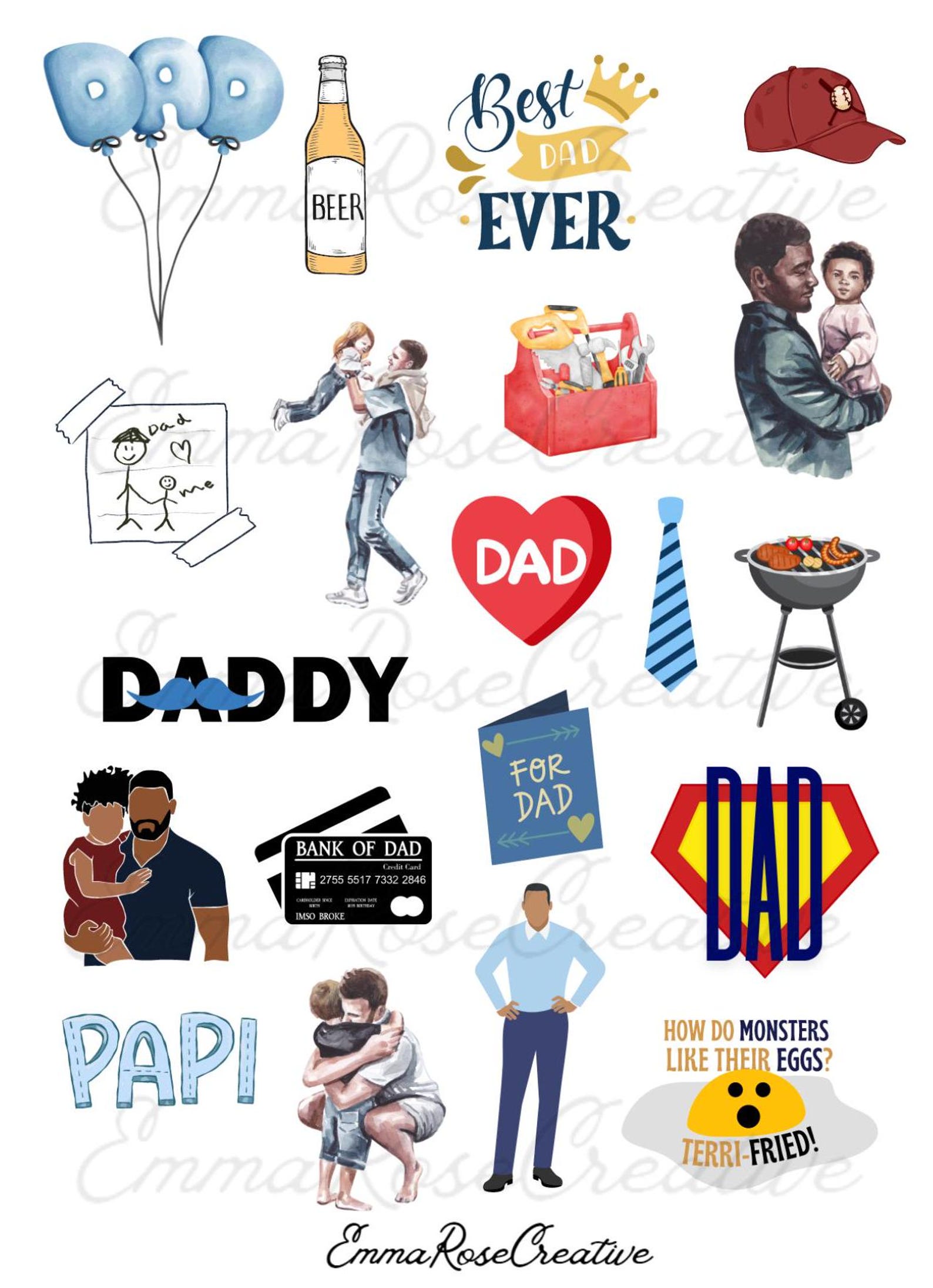 Father Sheet Stickers - Dad, Daddy, Parent, Role Model, Best Friend ...