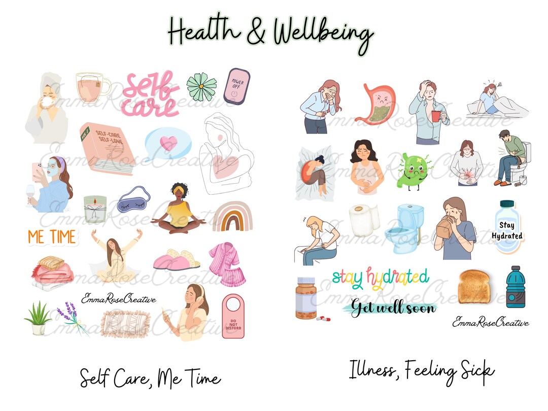 Health and Wellbeing, Sheet Stickers: Me Time & Feeling Sick - Illness ...