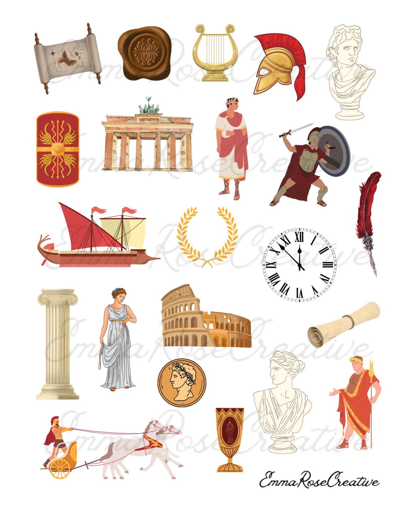 Ancient Times, Ancient Egypt, Roman Empire Sheet Stickers; Historical ...