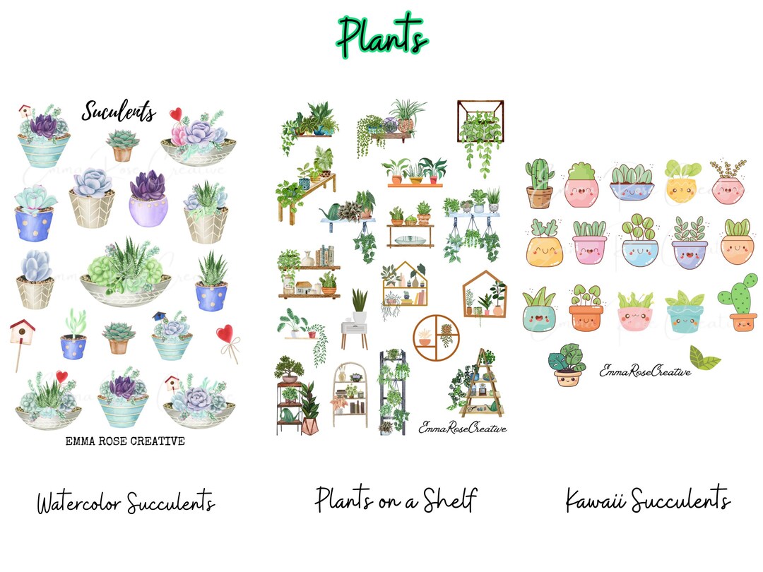 Cactus & Succulent Sheet Stickers - Greenery, Horticulture, Plants ...