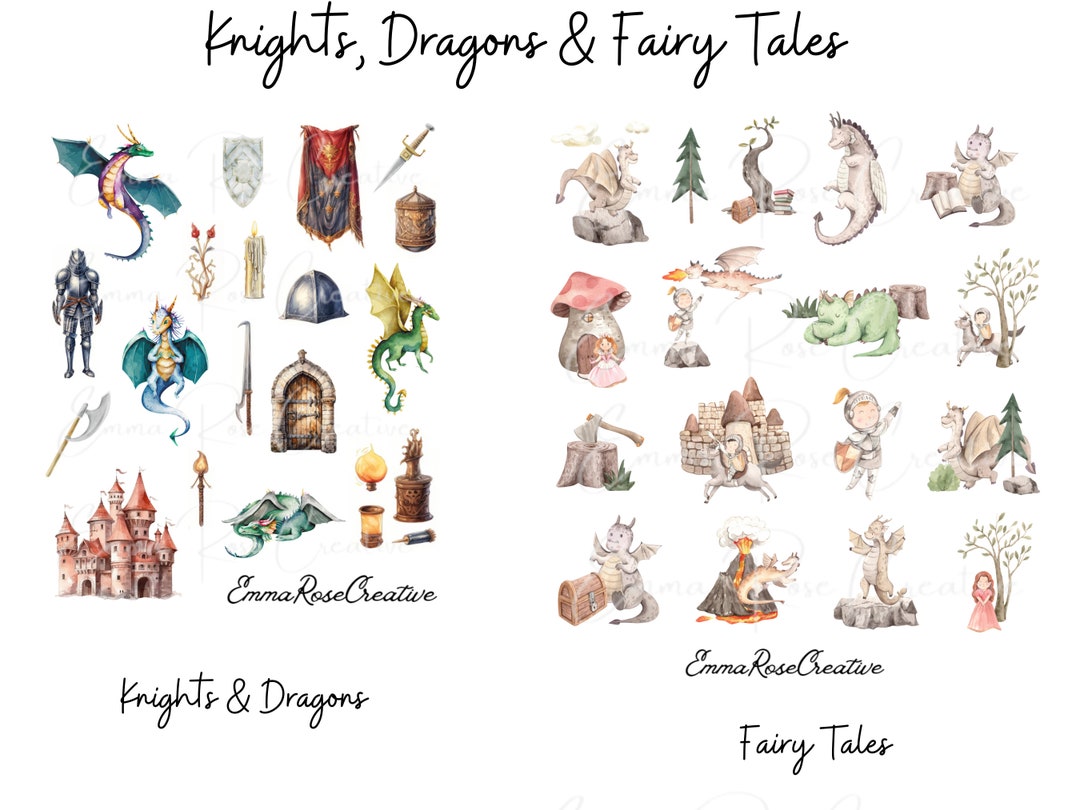 Fairy Tales, Knights, & Dragons Sheet Stickers Dungeons, Fairy ...