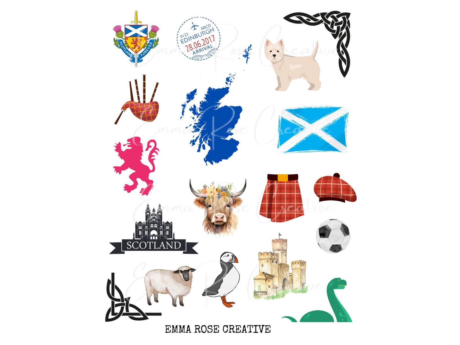 Travel Sheet Stickers - Scotland, & Ireland - Adventure, History, Irish ...