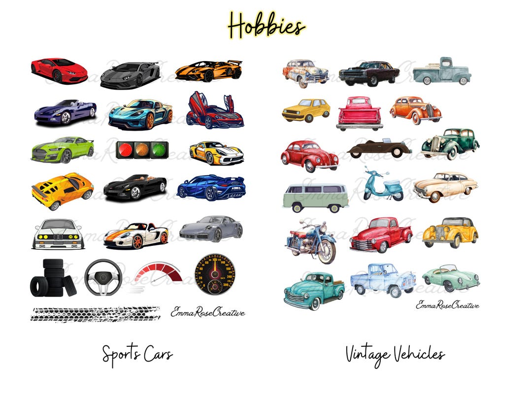 Hobbies, Sheet Stickers: Vintage & Sports Cars - Collectors ...