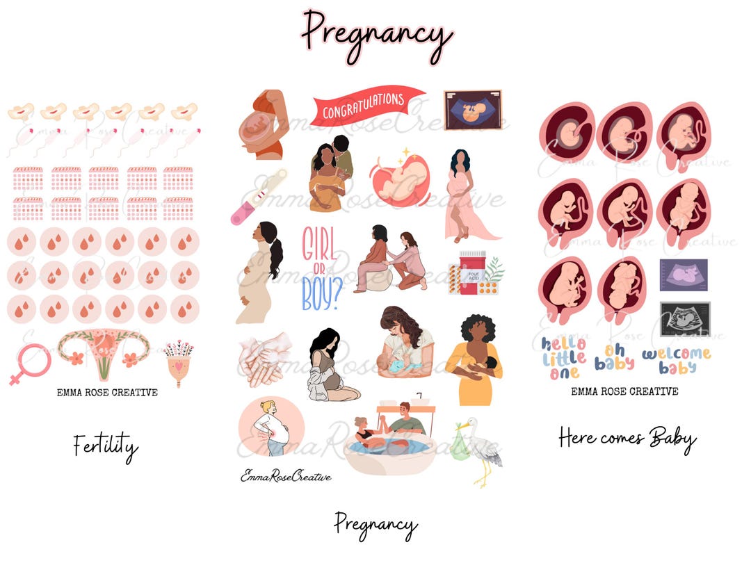 Pregnancy & Fertility Sheet Stickers - Baby, Newborn, Fertility ...