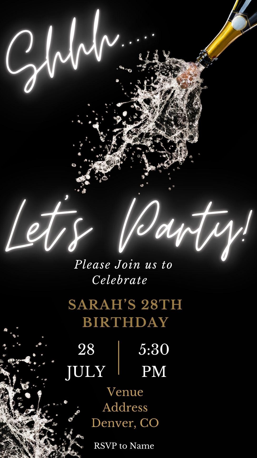 Animated Digital Surprise Birthday E-vite, Birthday Template Invitation ...