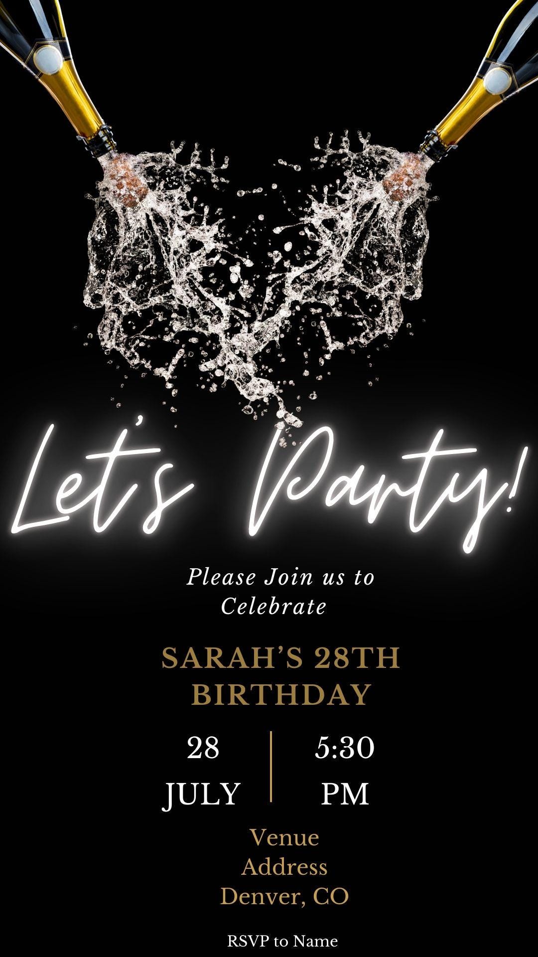Animated Digital Surprise Birthday E-vite, Birthday Template Invitation ...