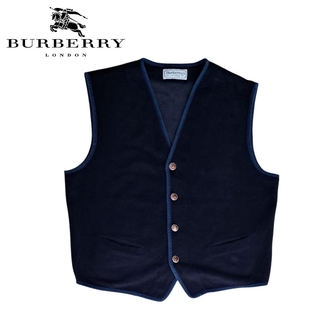 Vintage Burberry London Navy Blue Velvet Vest – Classic Men's Waistcoat ...