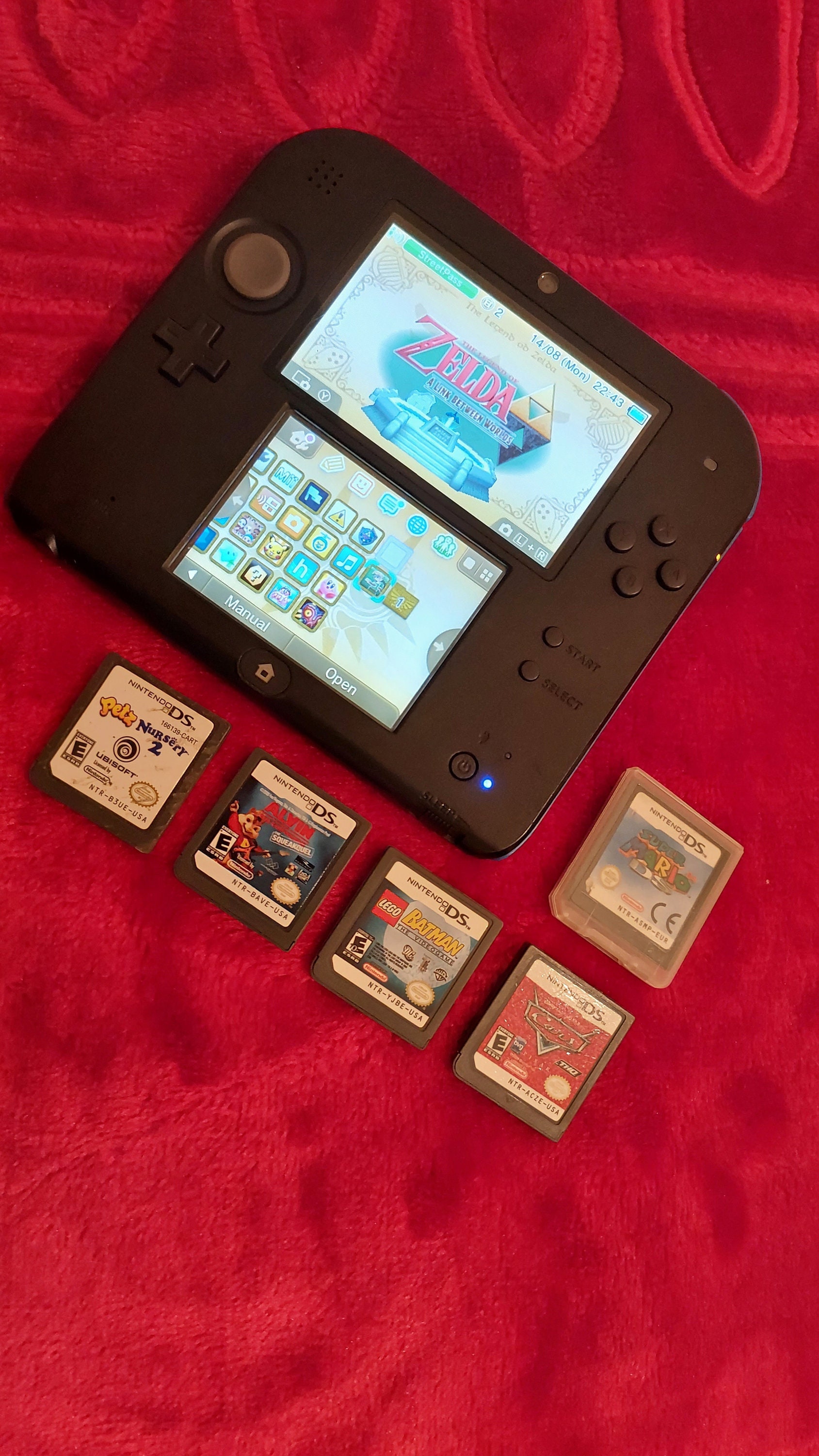 100 Authentic Nintendo 2DS Console Electric Blue Tested 3 GAMES Tested Working PAL Edition Etsy