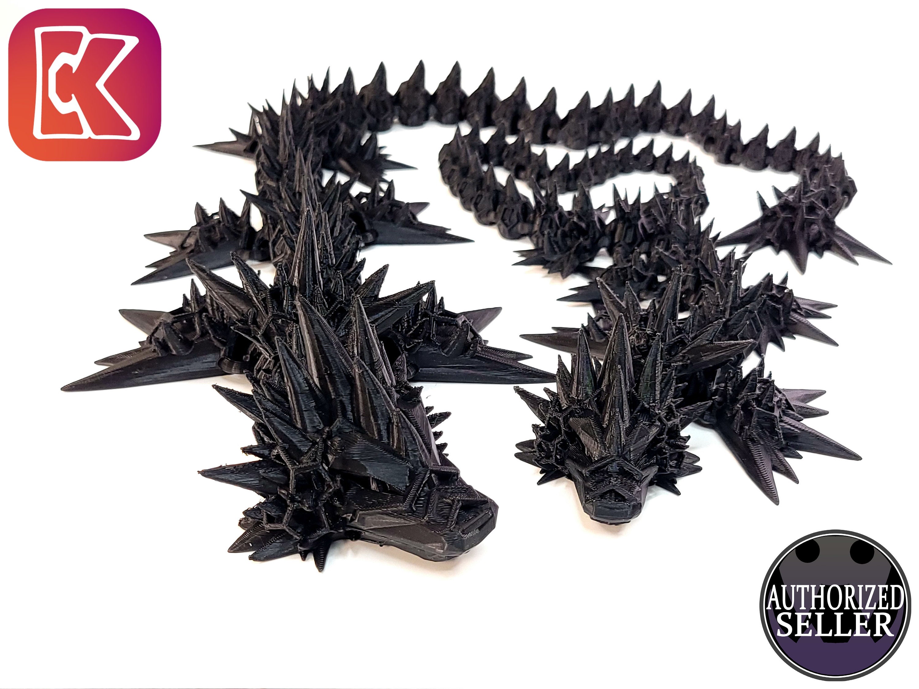 Dragon, Void Dragon, 3D Printed Articulated Fidget Toy, Decoration ...