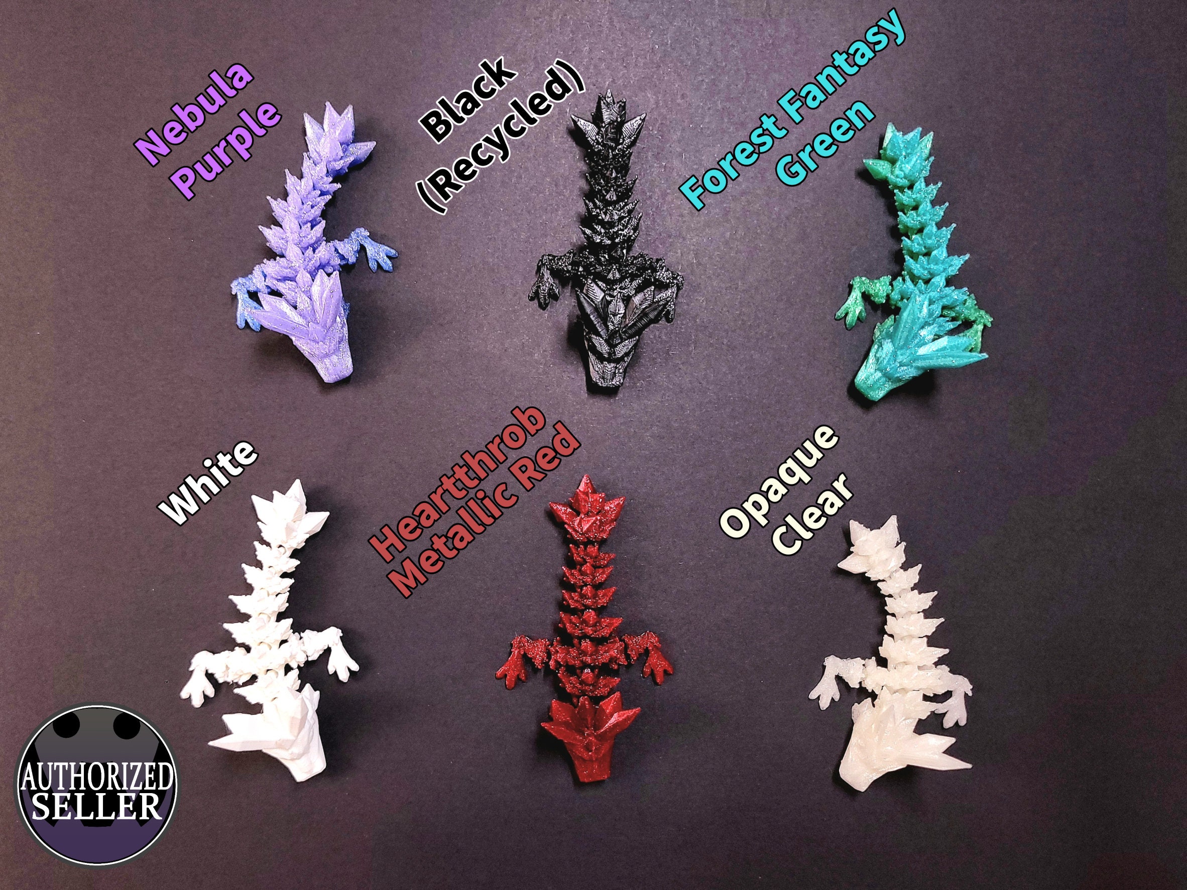 3D Printed Articulated Crystal Dragon, Fidget Toy, Decoration, Model ...