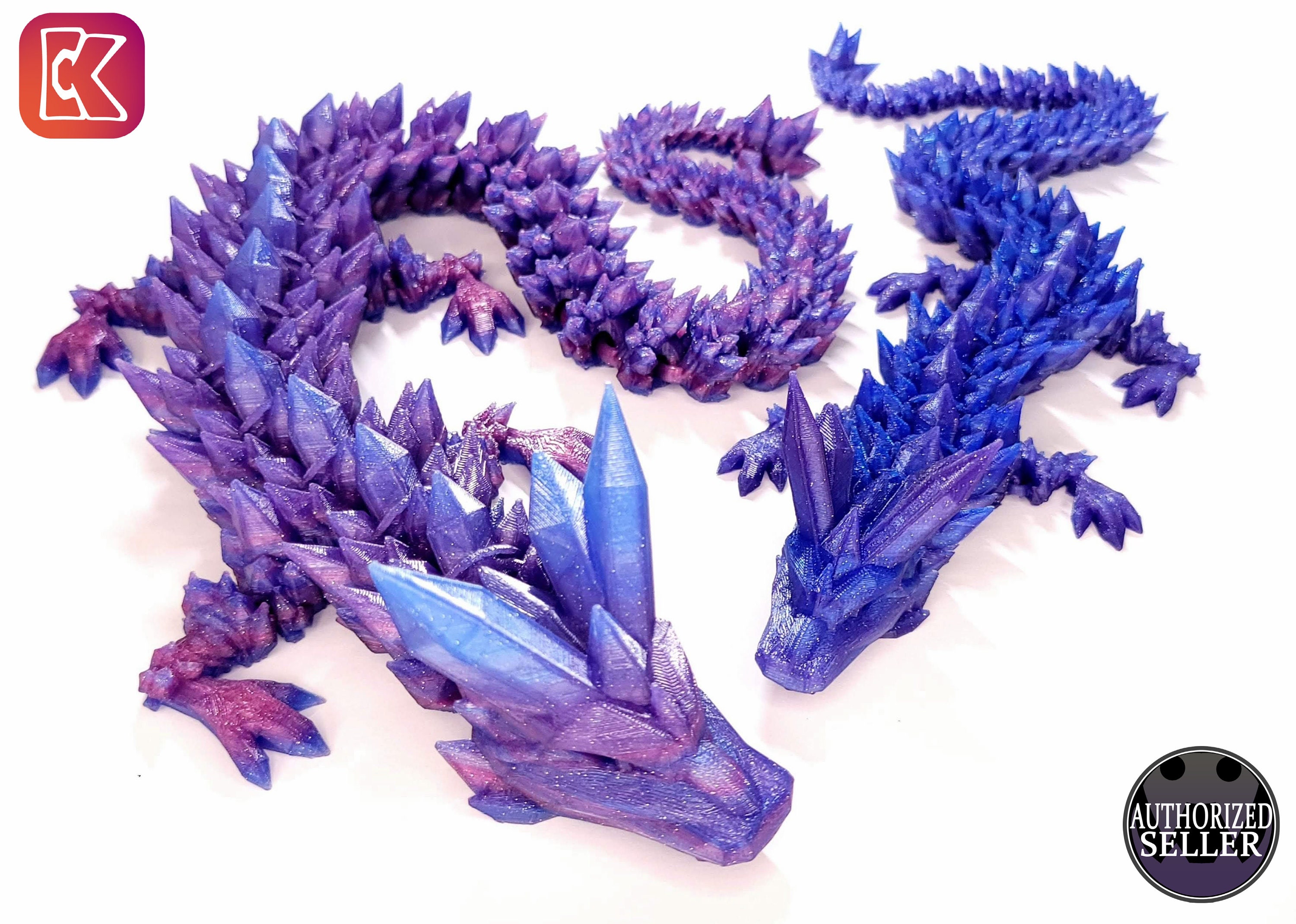 3D Printed Articulated Crystal Dragon, Fidget Toy, Decoration, Model ...