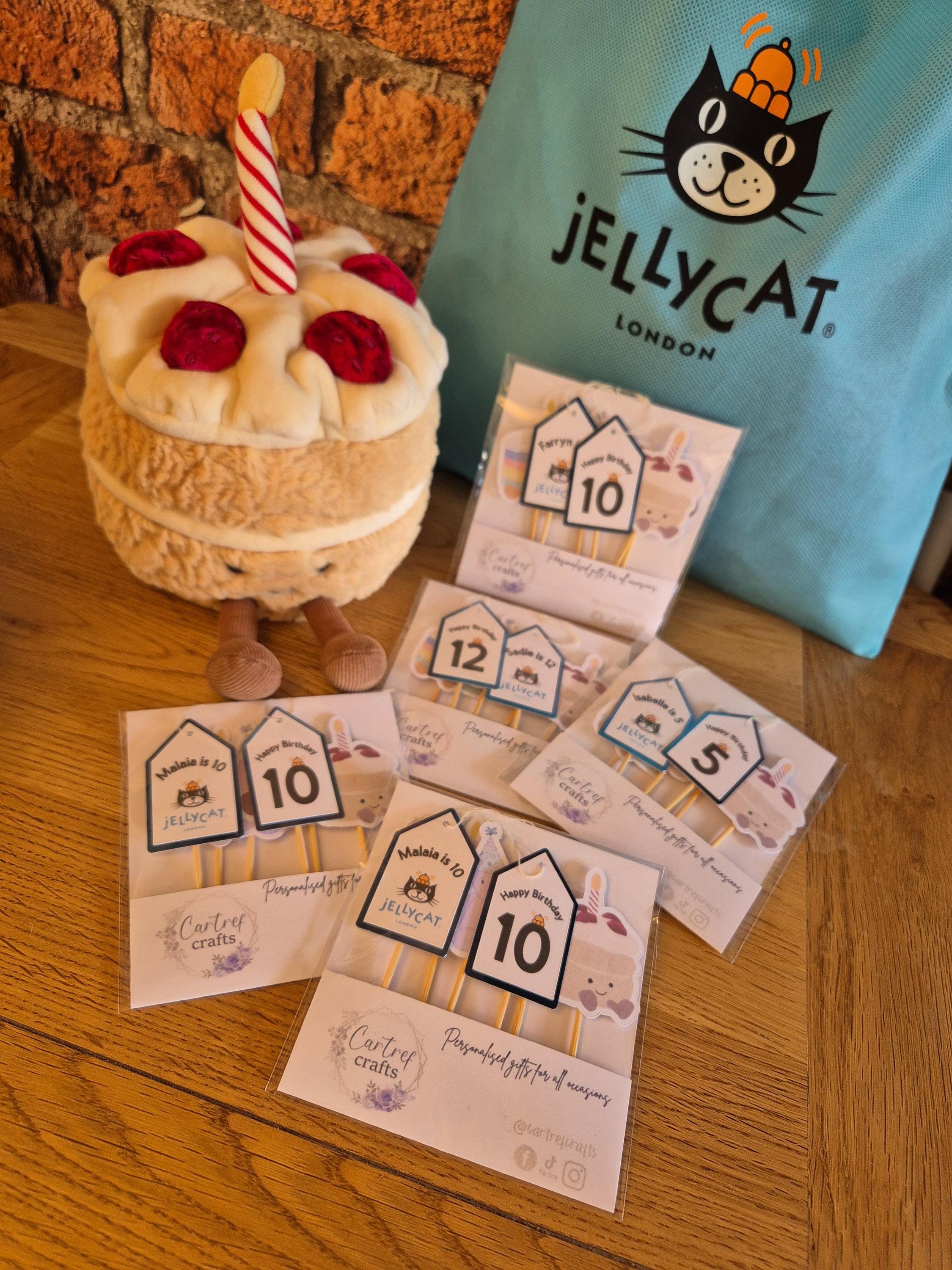 6x Jellycat Cupcake Toppers | Name | Age | Tag Birthday Party Theme ...