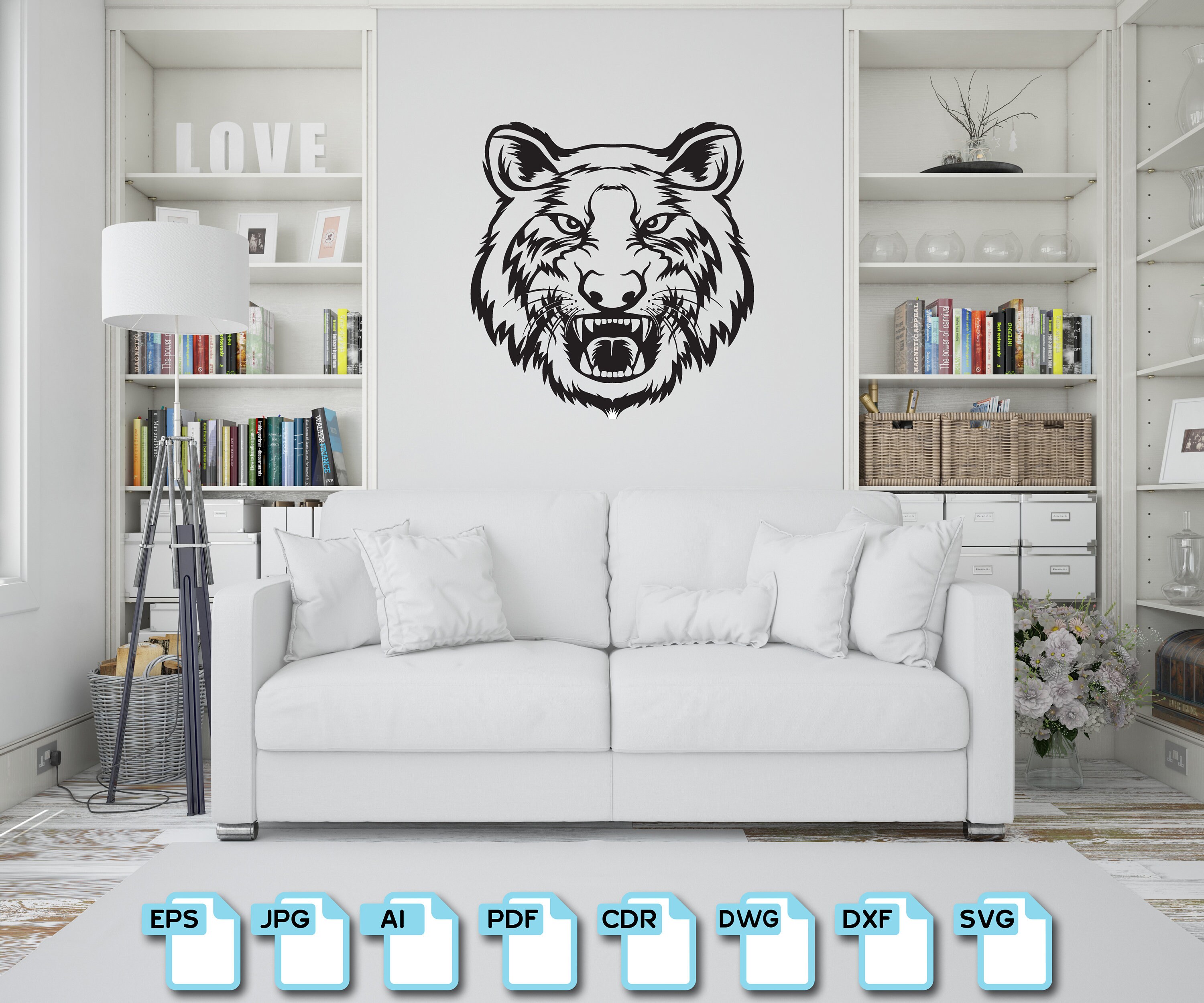 Tiger Drawing Files. Tiger Laser and Plasma Cutting Files. Tiger Wall ...