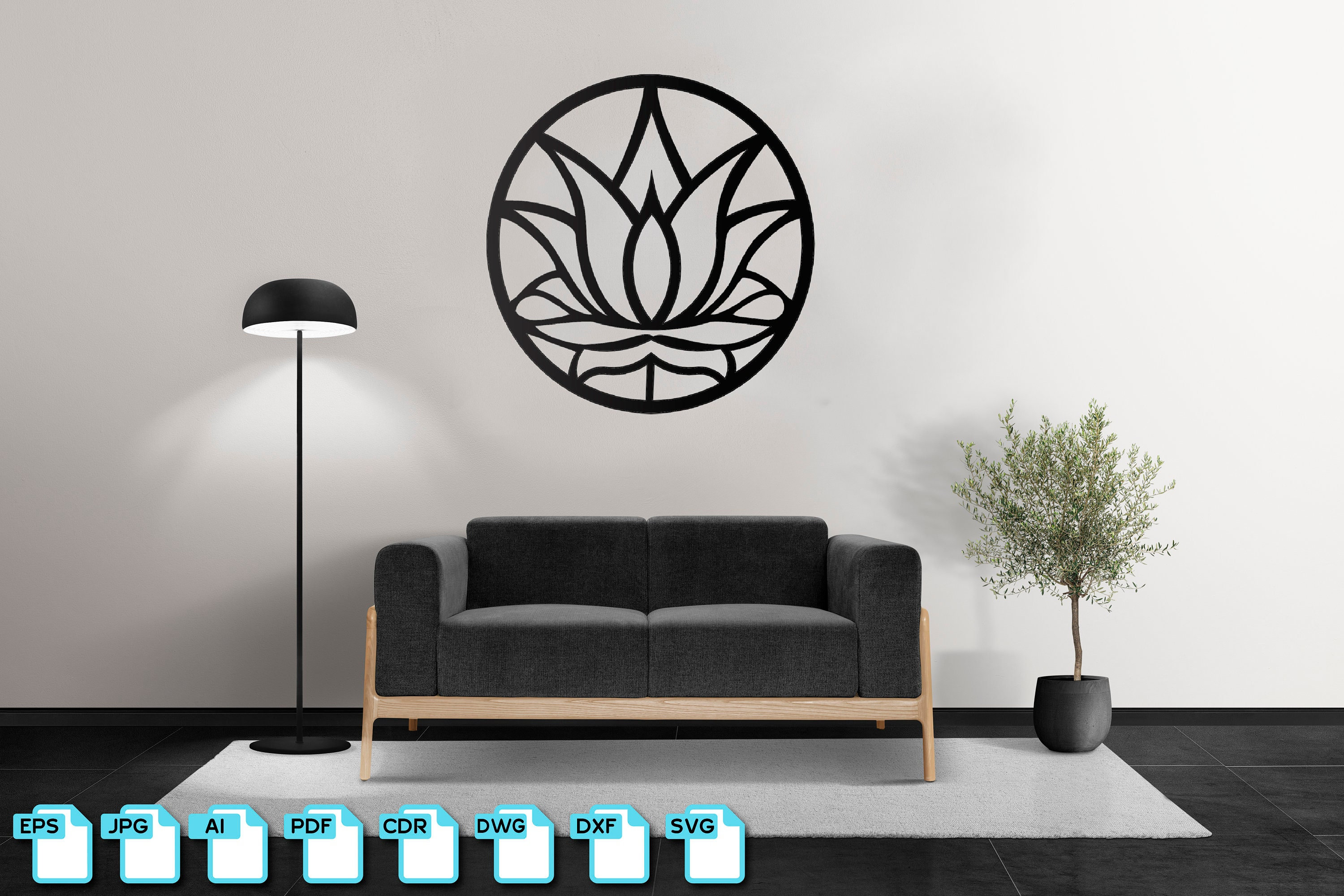 Flower Dxf File,lotus Flower File, Flower Svg File, Lotus Flower Laser ...