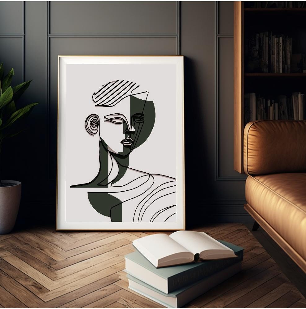 Face Line Drawing Line Art Face Line Art Printable Art - Etsy