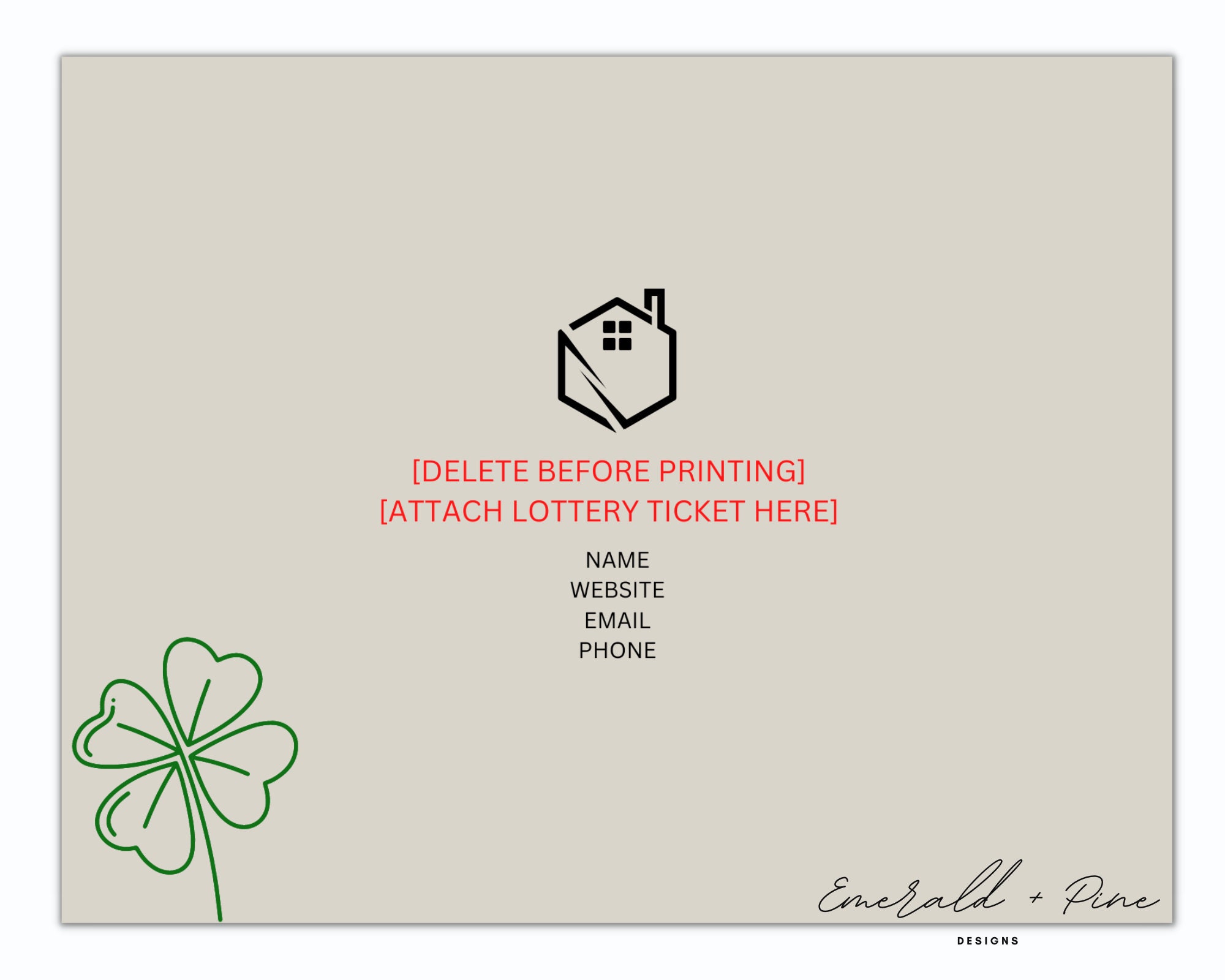 Lucky Lottery St. Patrick's Day Popby Gift Tag Canva Custom Digital ...