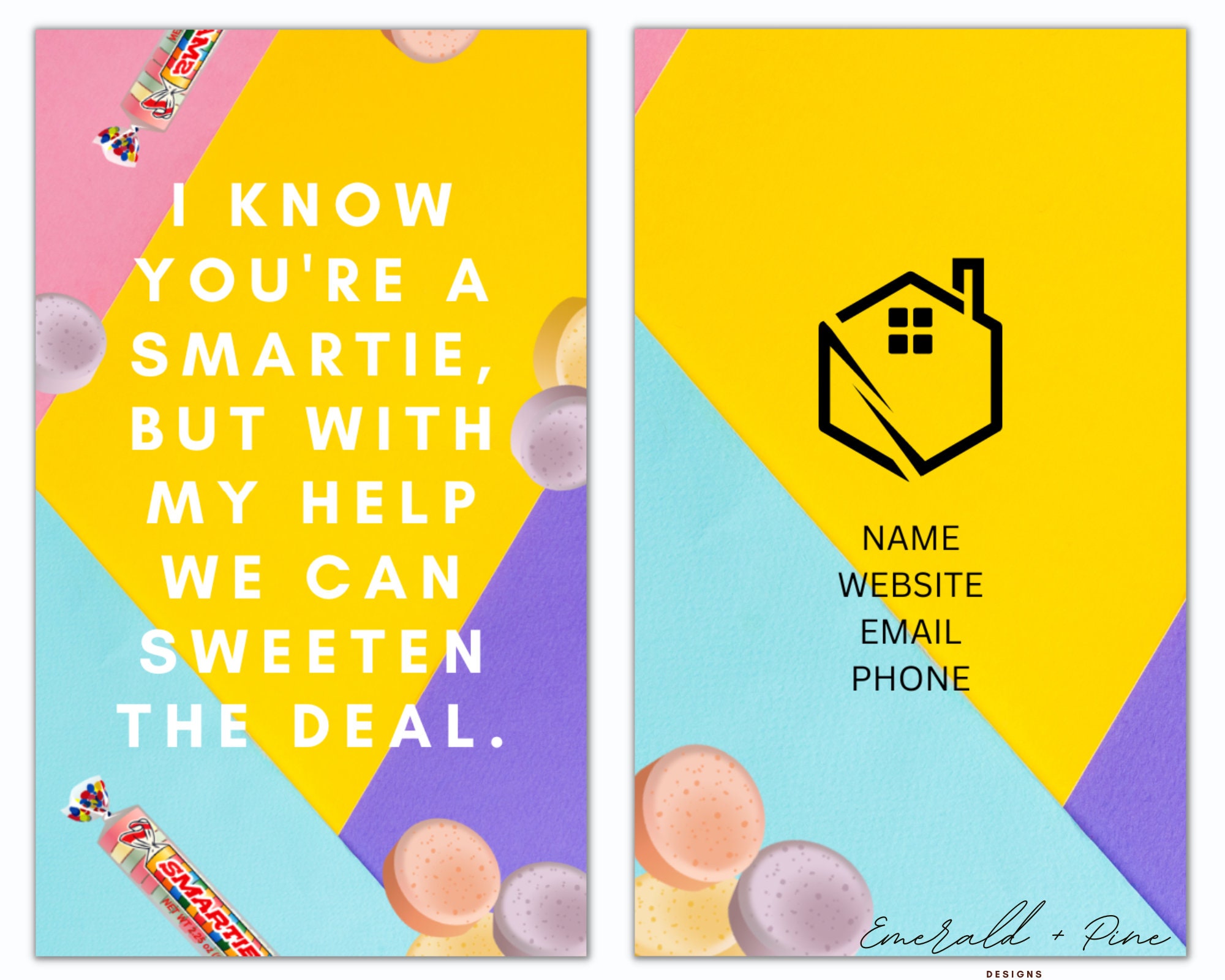 Smarties Candy Popby Gift Tag Canva Custom Digital Instant Download Pop ...