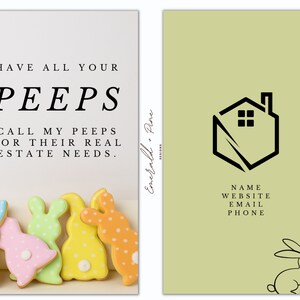 Peeps Easter Bunny Popby Gift Tag Canva Custom Digital Instant Download ...