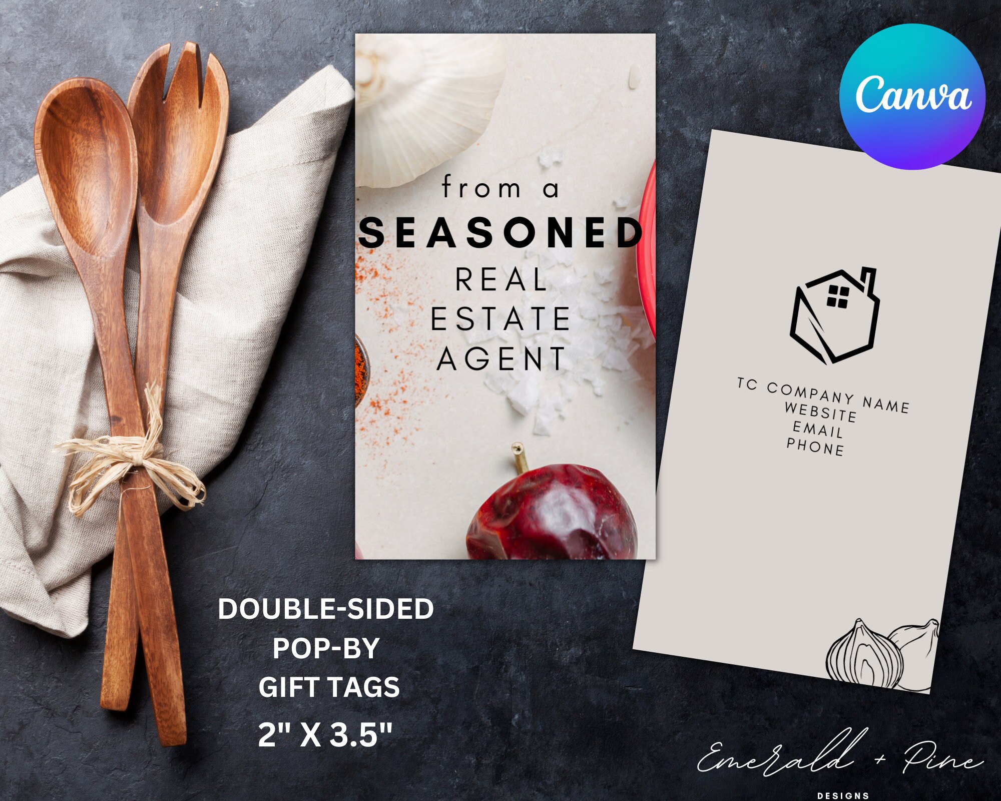 Seasoned Agent Popby Gift Tag Canva Custom Digital Instant Download Pop ...