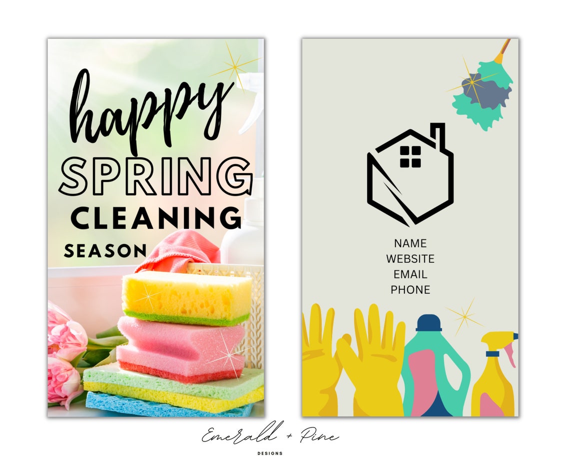 SPRING CLEANING Popby Gift Tag Canva Custom Digital Instant Download ...