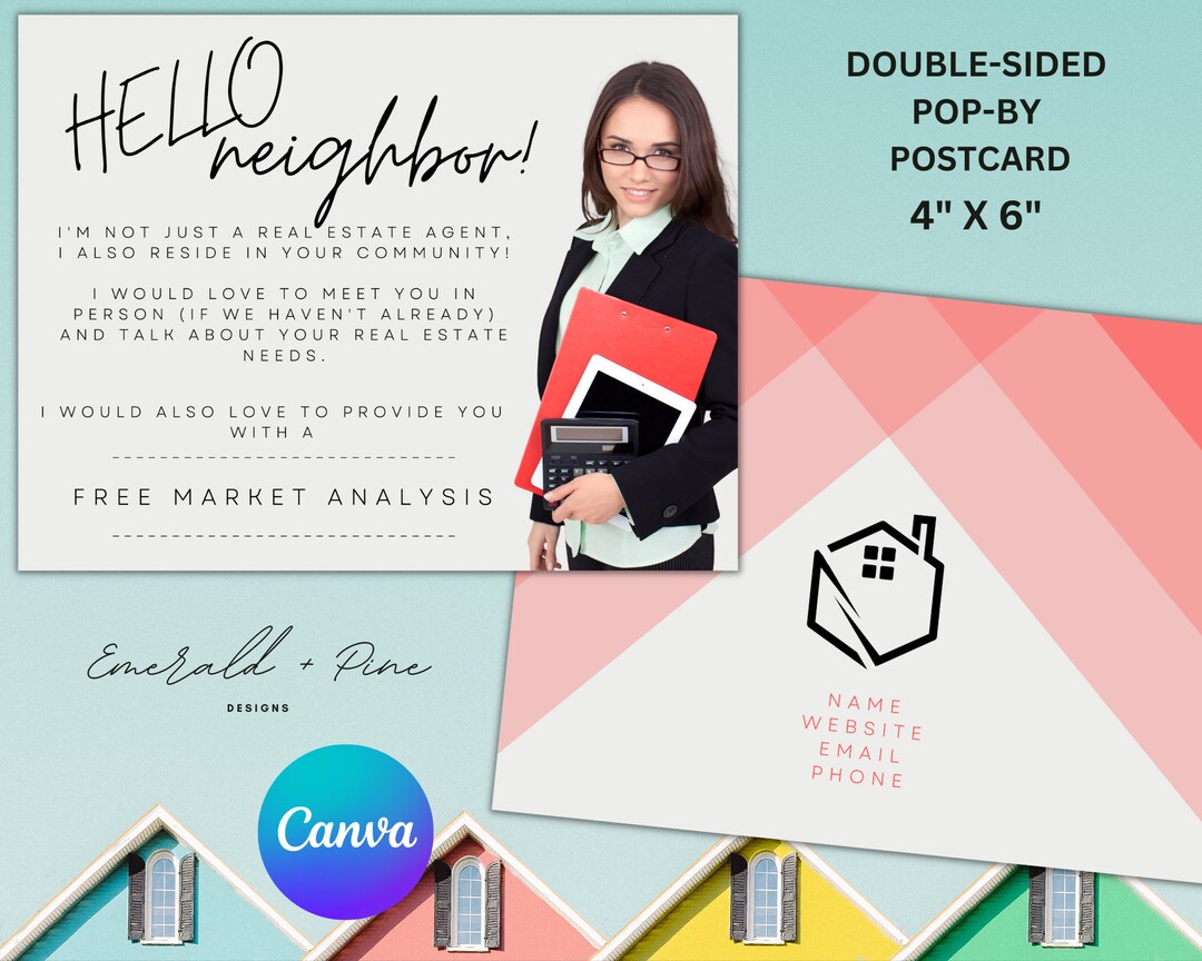 HELLO NEIGHBOR Crossover 4x6 Postcard Popby Gift Tag Canva Custom ...