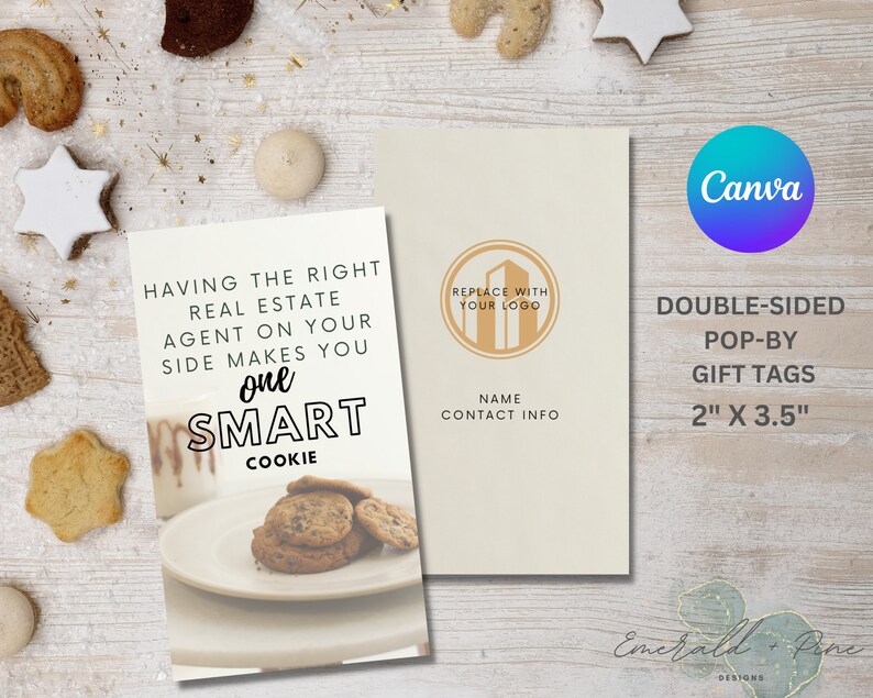 One Smart Cookie Popby Gift Tag Canva Custom Digital Instant Download ...