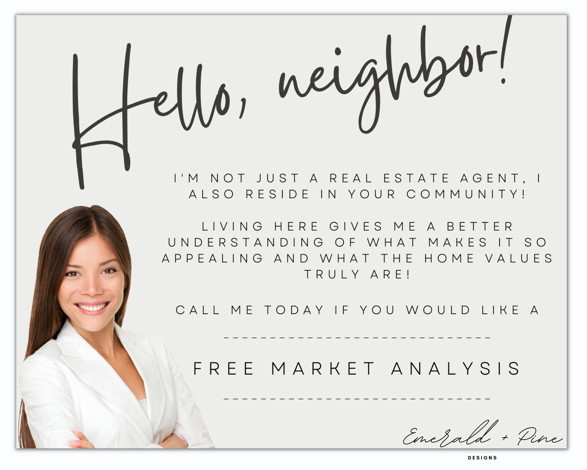 Hello Neighbor Postcard Popby Gift Tag Canva Custom Digital Instant ...
