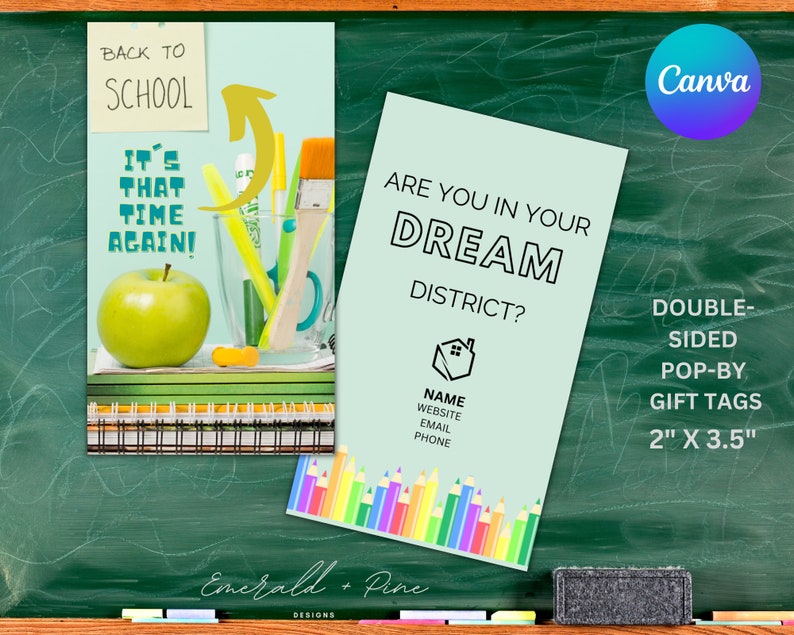 Back to School Popby Gift Tag Canva Custom Digital Instant Download Pop ...