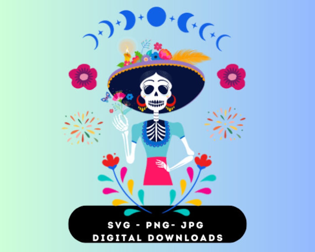 La Catrina Svg Catrina Png Mexican Ghost Png Ghost Svg Dia - Etsy
